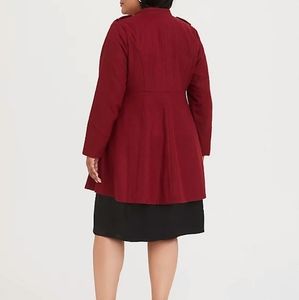 torrid | Jackets & Coats | Torrid Dark Red Woolen Swing Coat | Poshmark